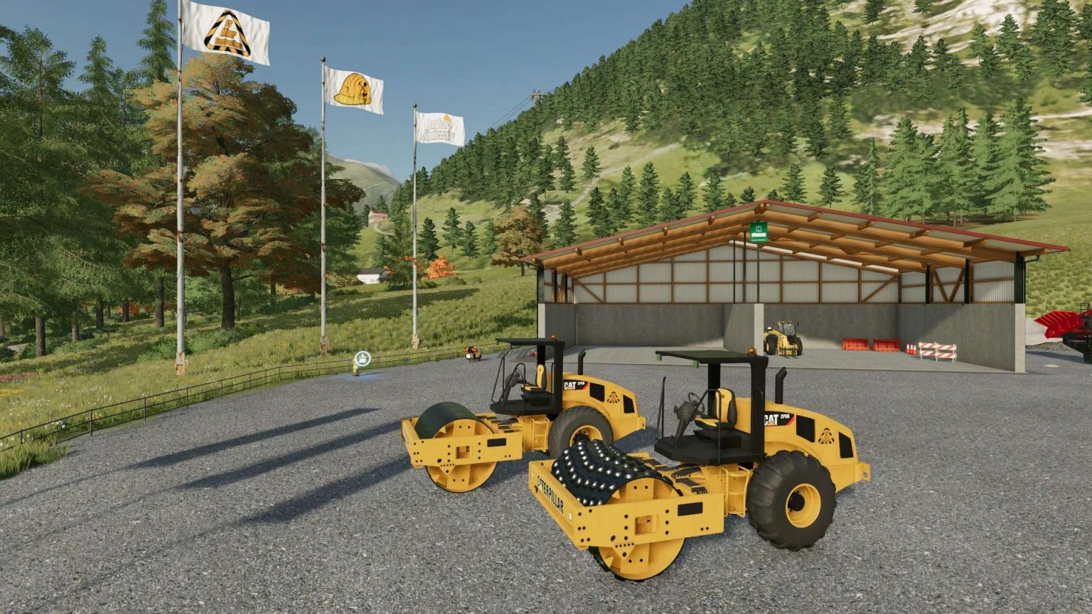 CAT CP-56 Roller Compactor v1.0 LS22 Mod / LS25 Mods