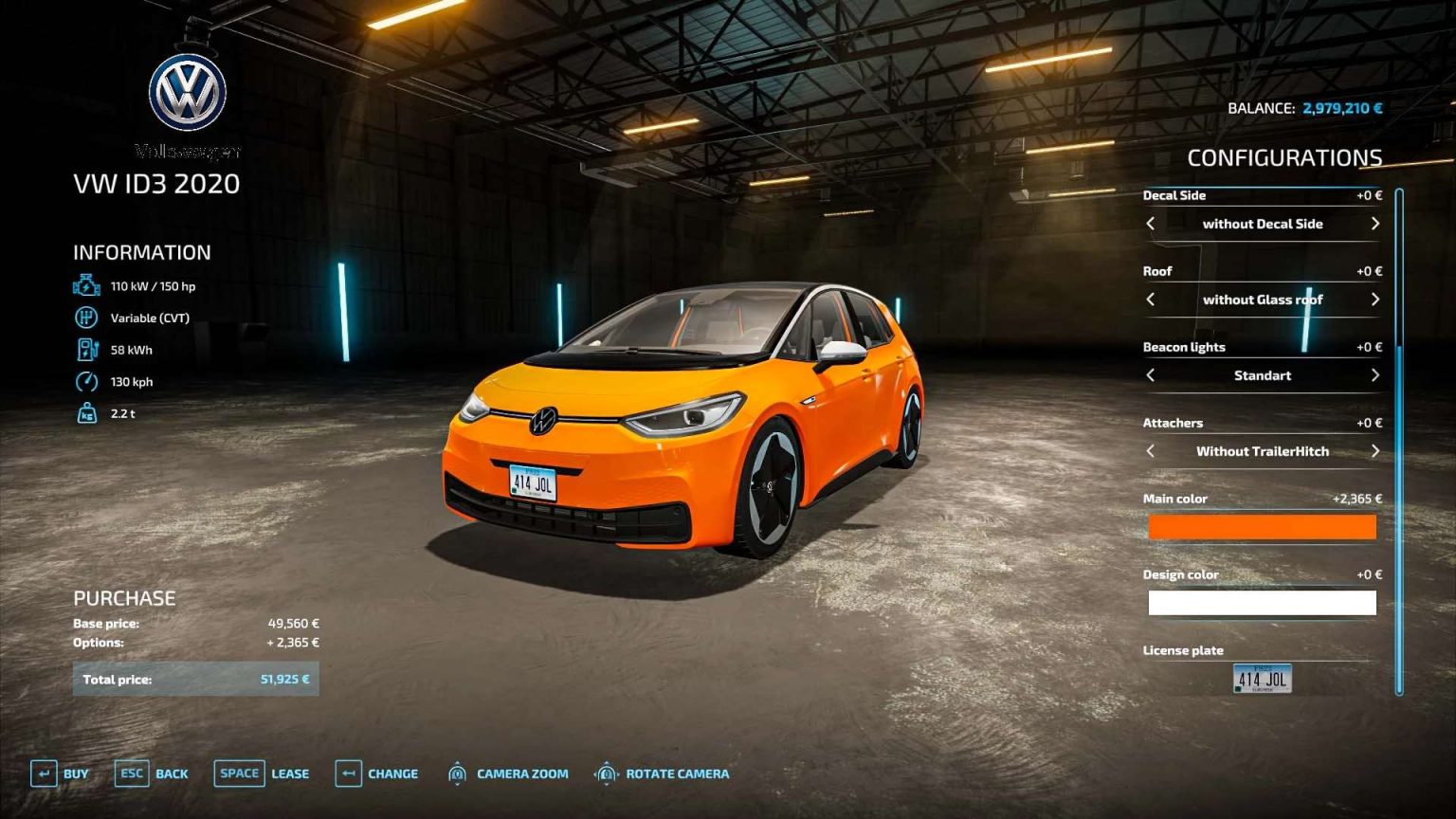 Volkswagen ID3 V1.2 LS22 Mod / LS25 Mods