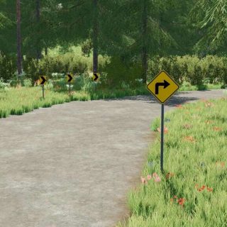 US Road Signs Pack v1.0.0.0 LS22 Mod / LS25 Mods