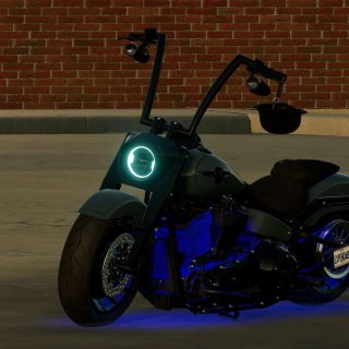 Harley Fatboy v1.0.0.0 LS22 Mod / LS25 Mods