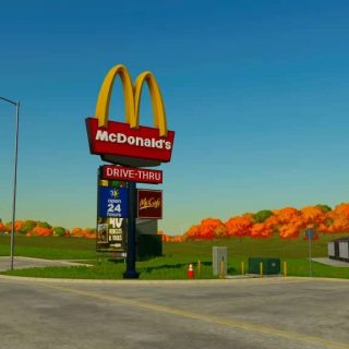 McDonald's Drive-Thru Sign v1.0.0.0 LS22 Mod / LS25 Mods