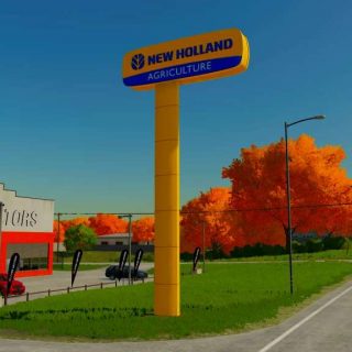 Placeable New Holland Dealer Signboard v1.0.0.0 LS22 Mod / LS25 Mods