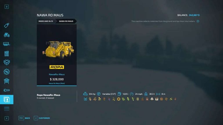 Ropa Nawa Ro Maus v1.2.0.0 LS22 Mod / LS25 Mods