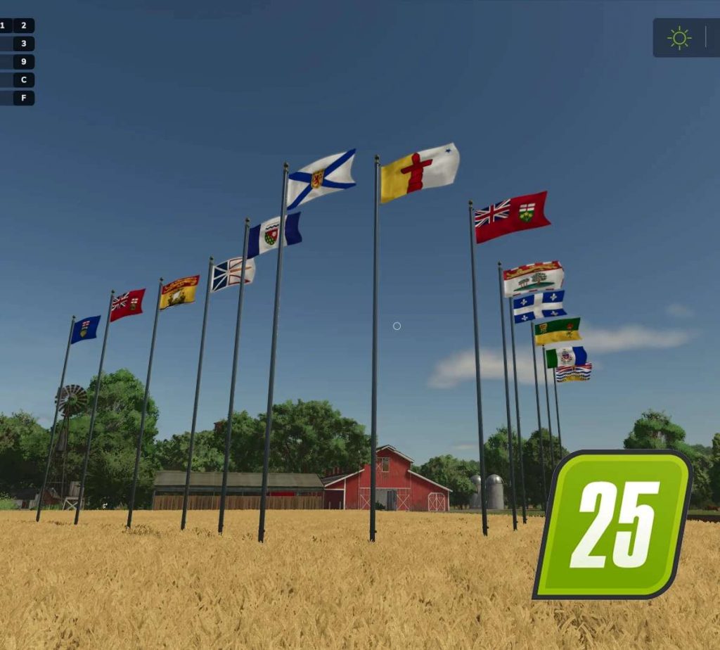 LS25 Canadian Provinces & Territories Flags Pack v1.0.0.0 Mod / LS25 Mods