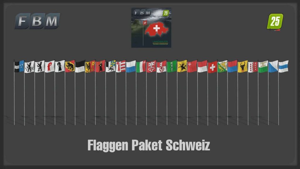 LS25 Flags Package CH v1.0.0.0 Mod / LS25 Mods