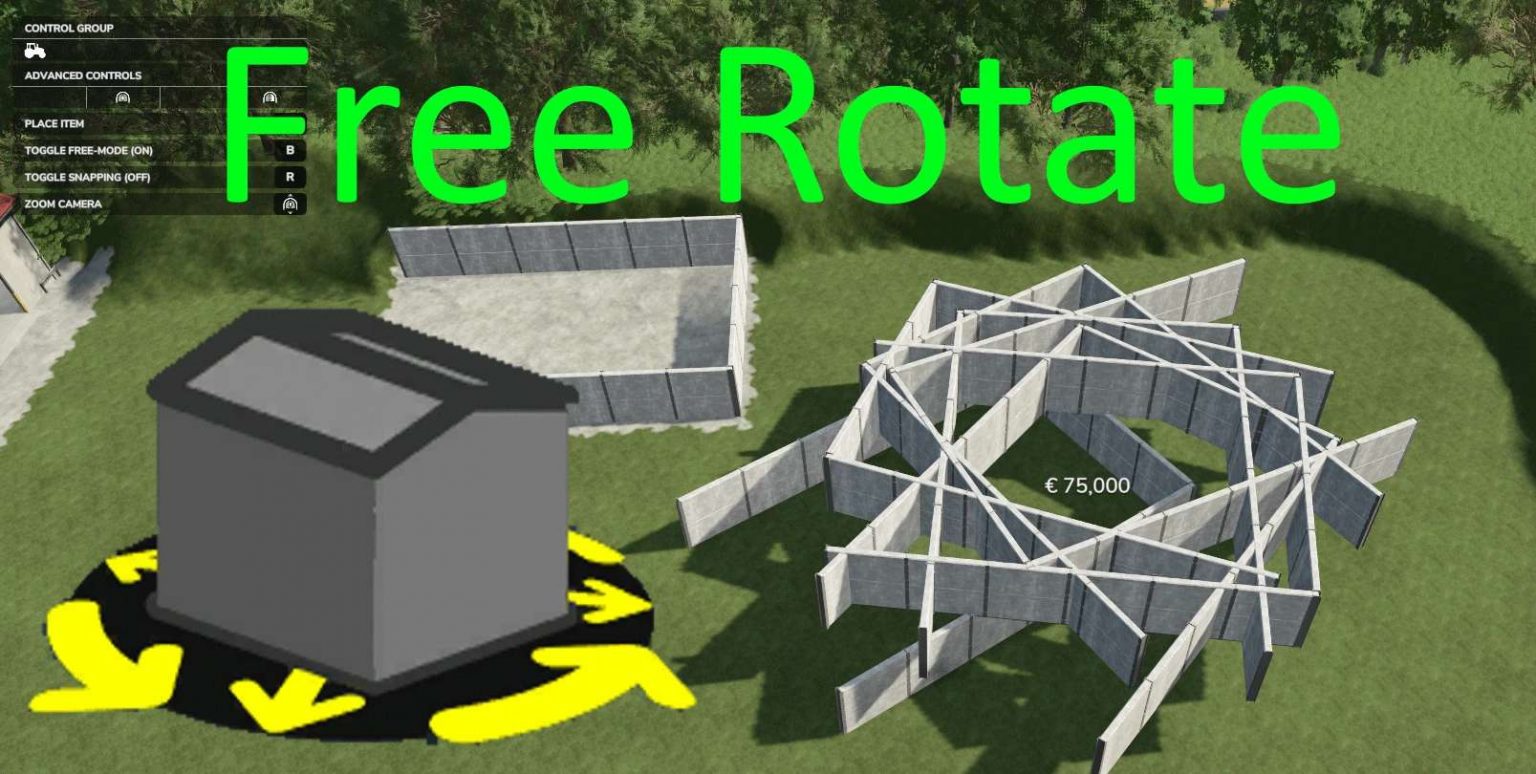 LS25 Freely Rotate Placeables v1.0.0.0 Mod / LS25 Mods