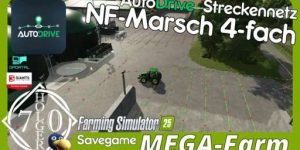 LS25 Route network for the savegame MEGA-Farm NF-Marsch 4-fach v1.1.0.0 Mod / LS25 Mods