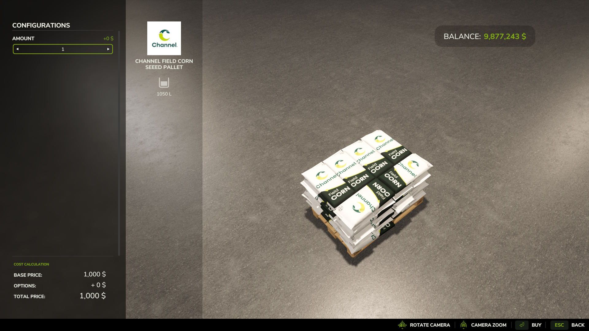 LS25 Channel Field Corn Seed Pallet V1.0.0.0 Mod / LS25 Mods